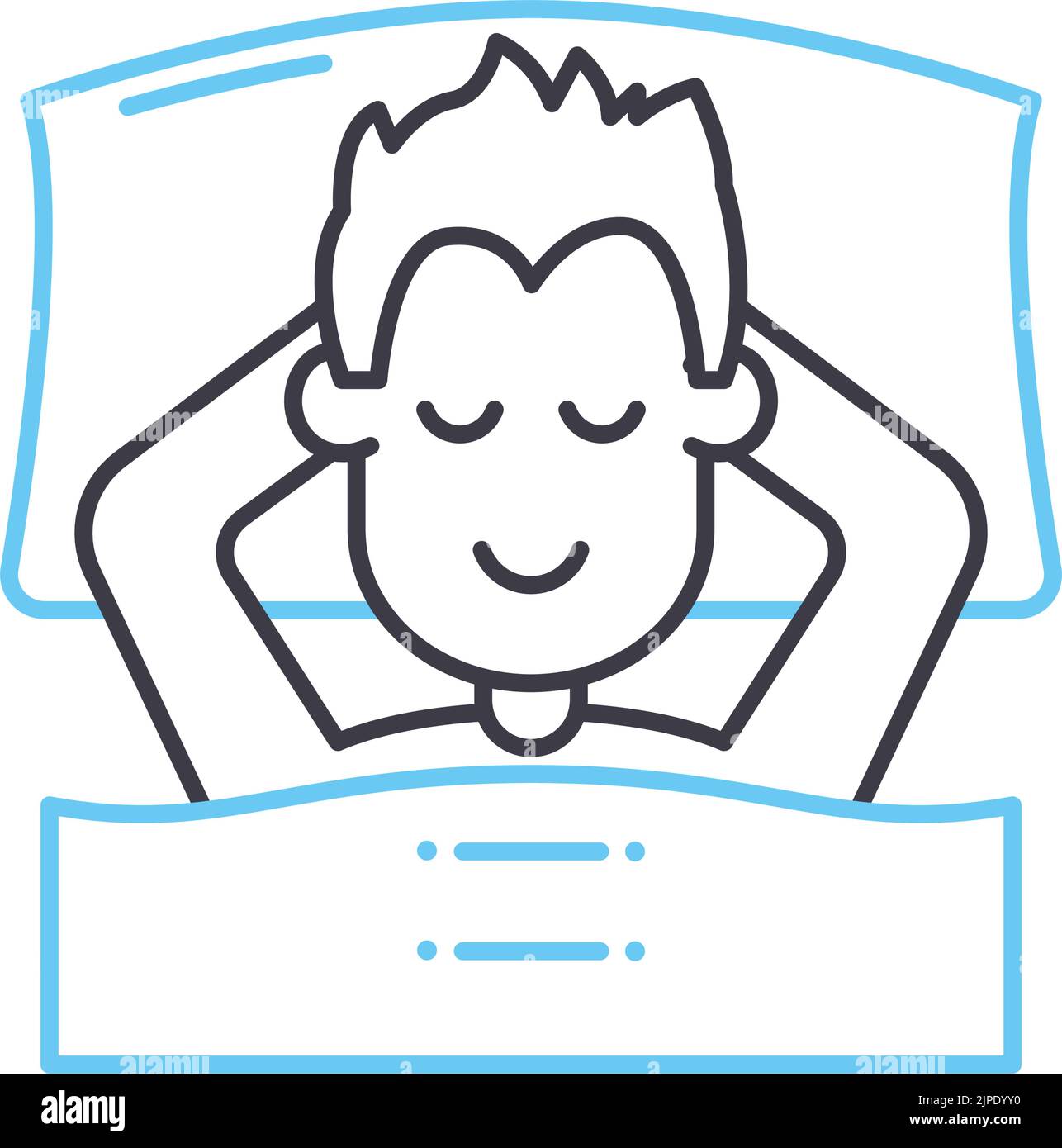 healthy sleep line icon, outline symbol, vector illustration, concept ...