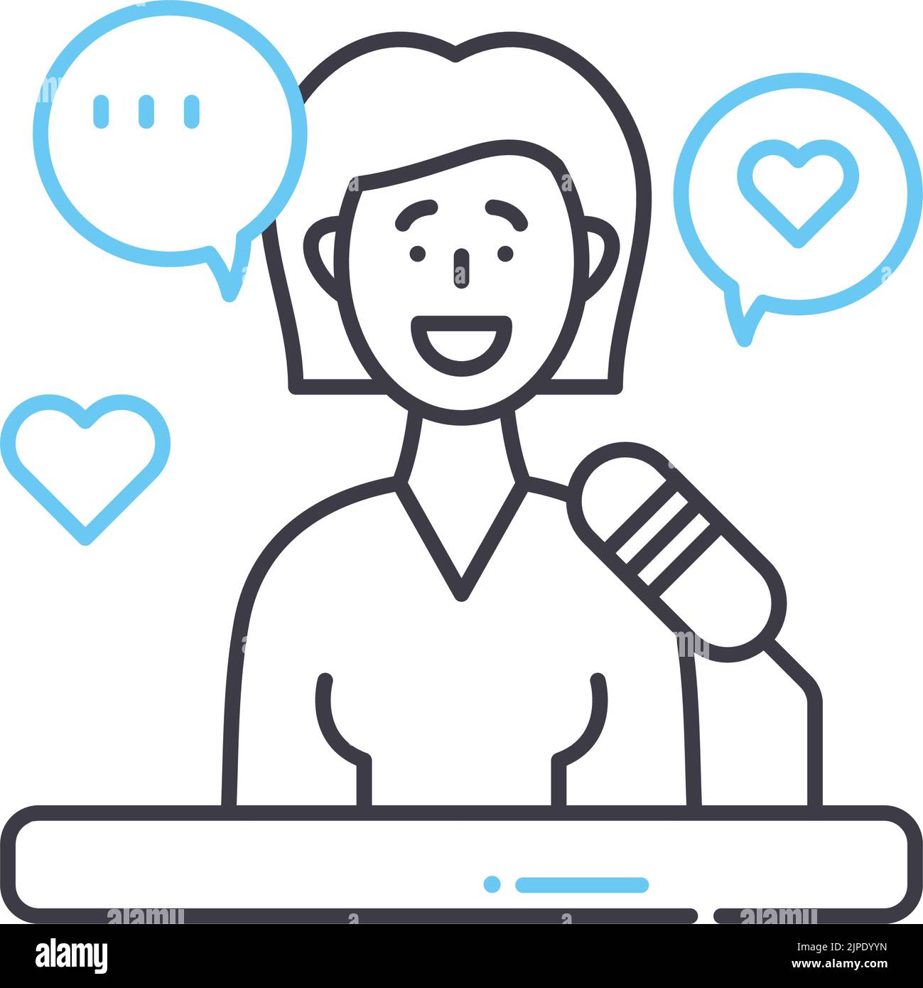 influencer line icon, outline symbol, vector illustration, concept sign ...