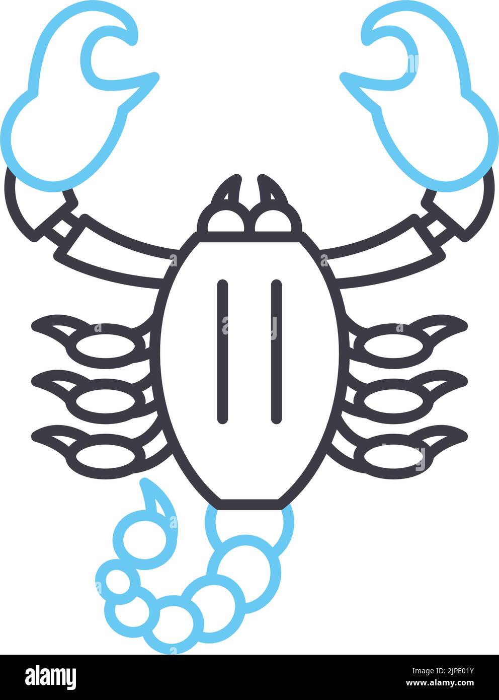 scorpio line icon, outline symbol, vector illustration, concept sign ...