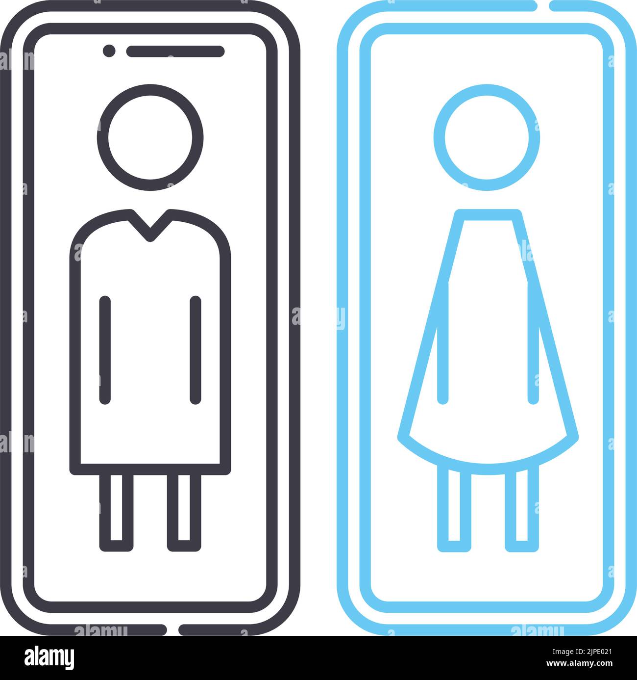 restroom sign line icon, outline symbol, vector illustration, concept ...