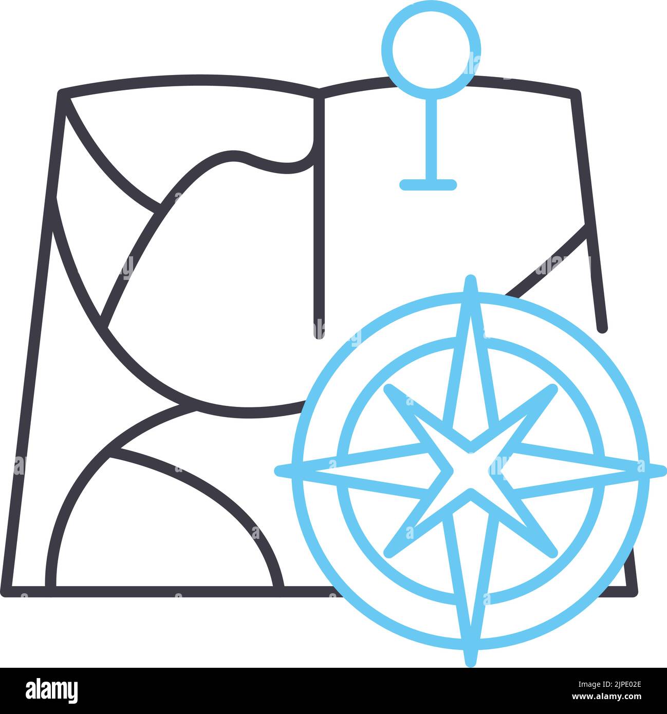 geography science line icon, outline symbol, vector illustration ...