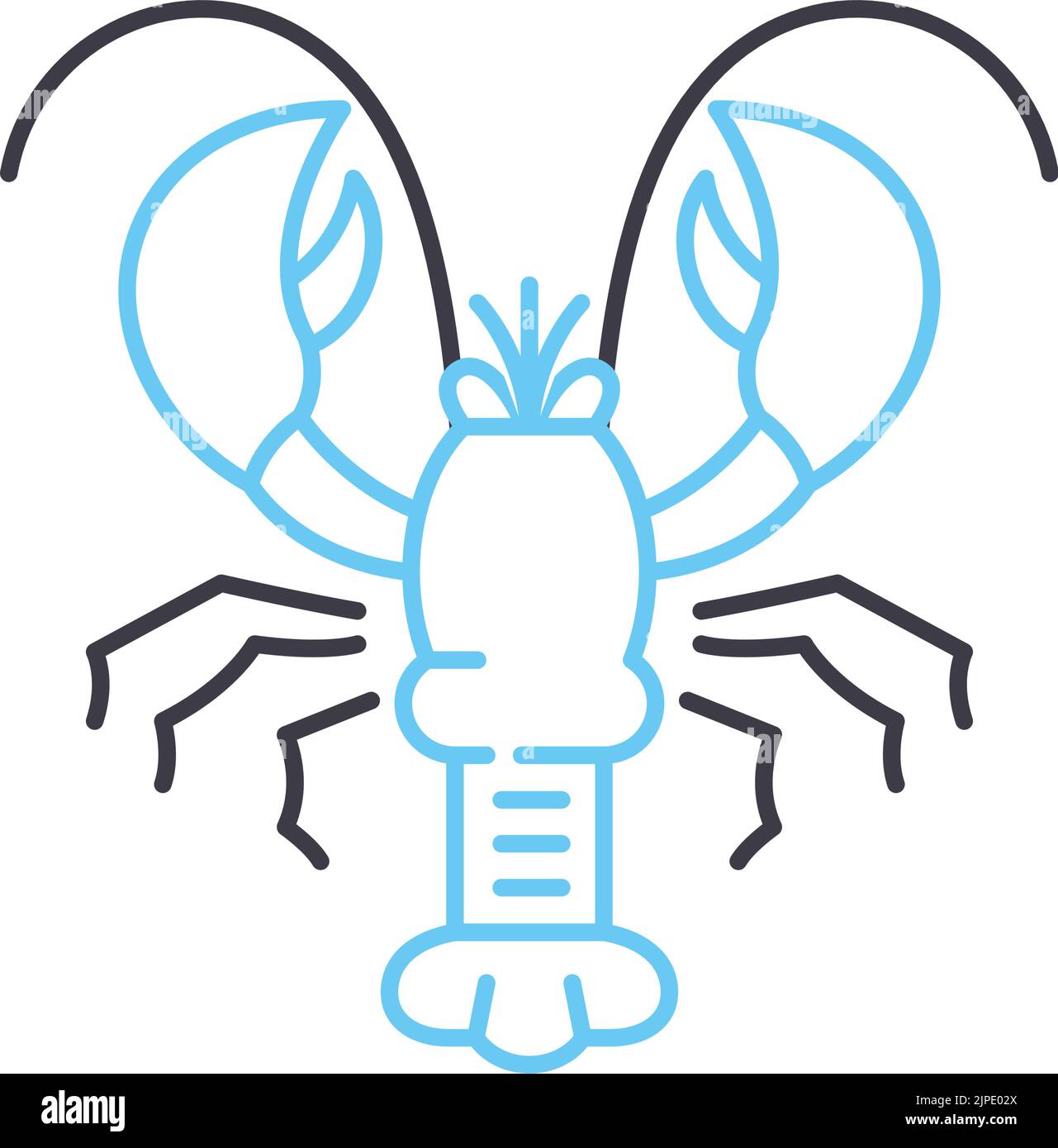 lobster line icon, outline symbol, vector illustration, concept sign ...