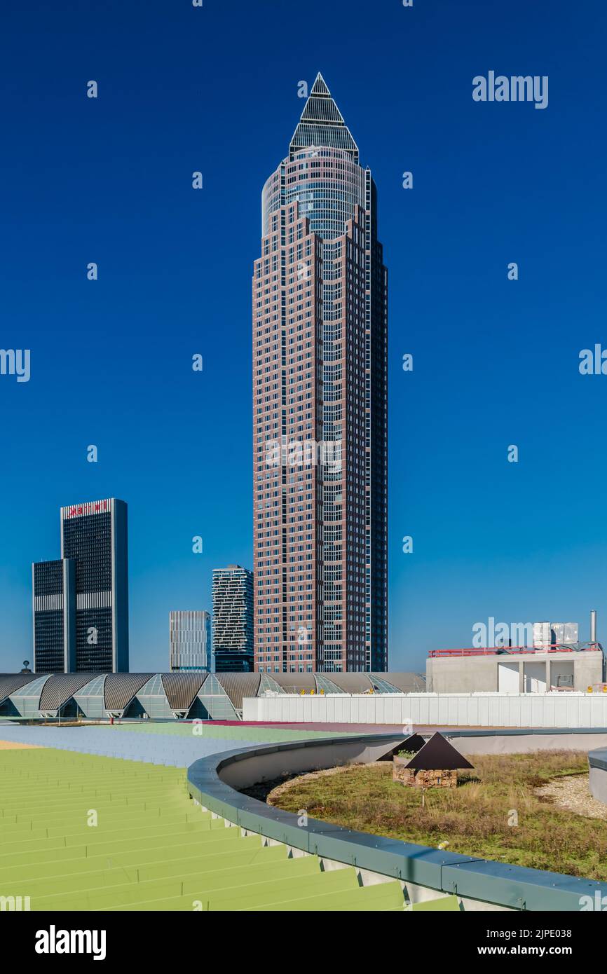 skyscraper, messeturn tower, frankfurt, skyscrapers, messeturn towers ...