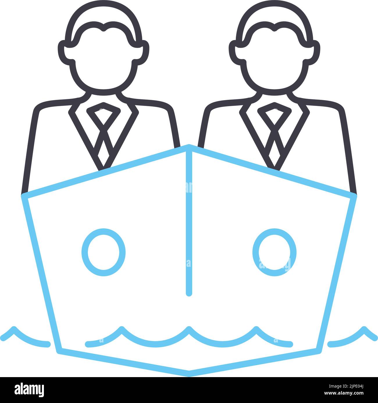 partnership line icon, outline symbol, vector illustration, concept ...