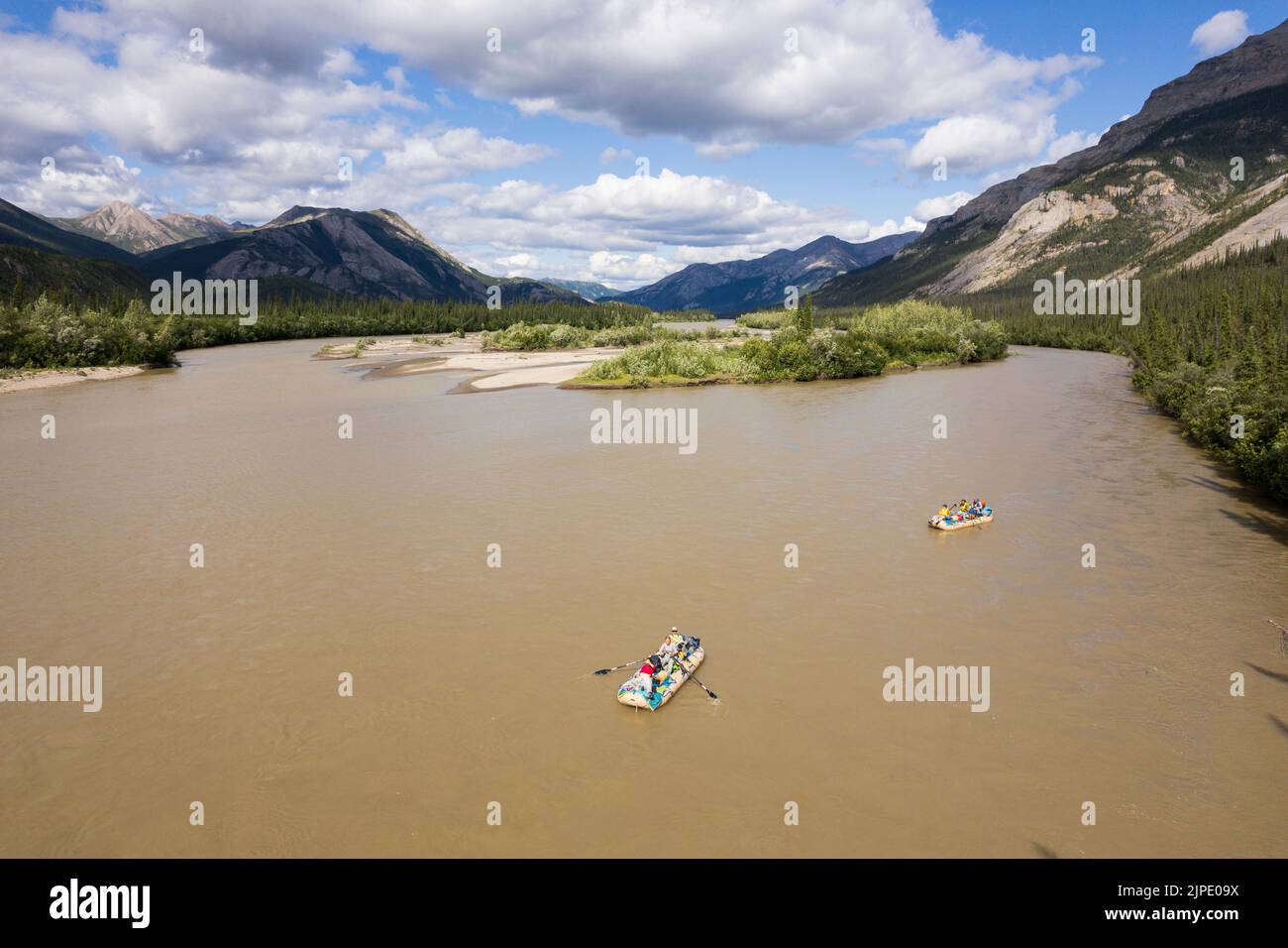 Setting out on rafts on the John River north of the arctic circle in ...