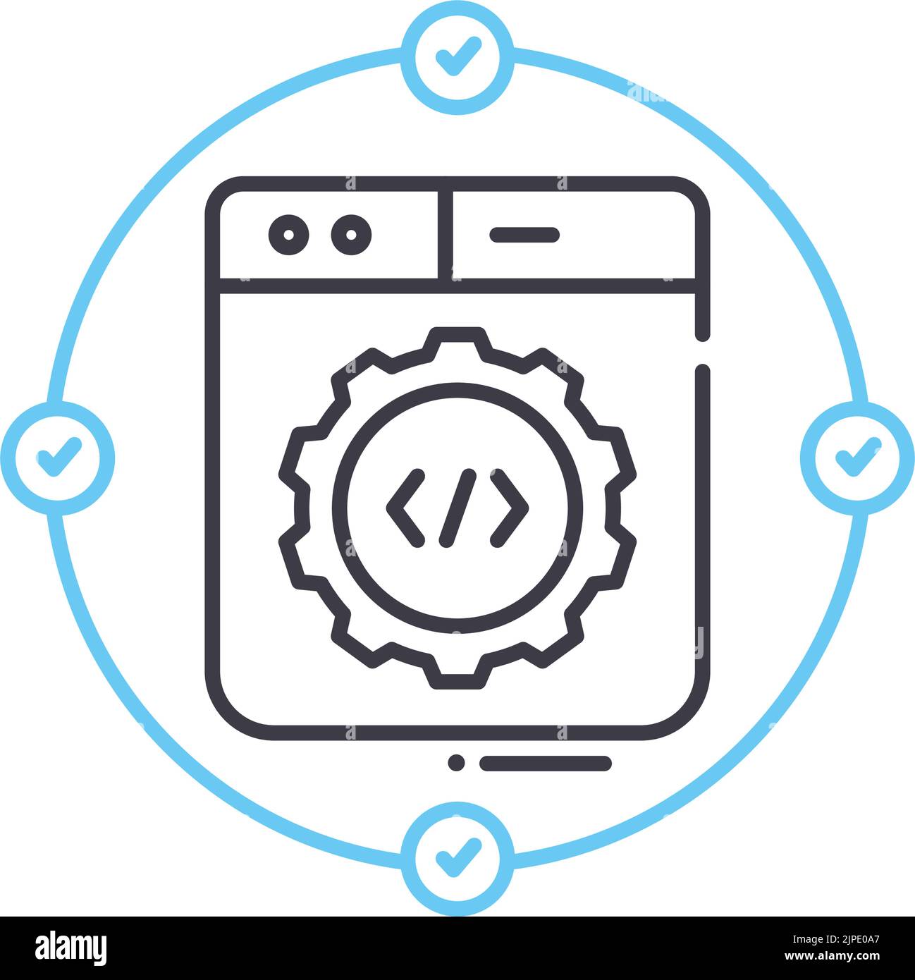 integrated development environment line icon, outline symbol, vector ... integrated development environment line icon, outline symbol, vector ...