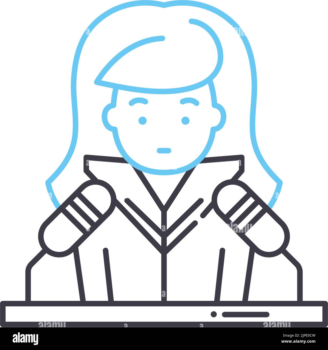 president line icon, outline symbol, vector illustration, concept sign ...