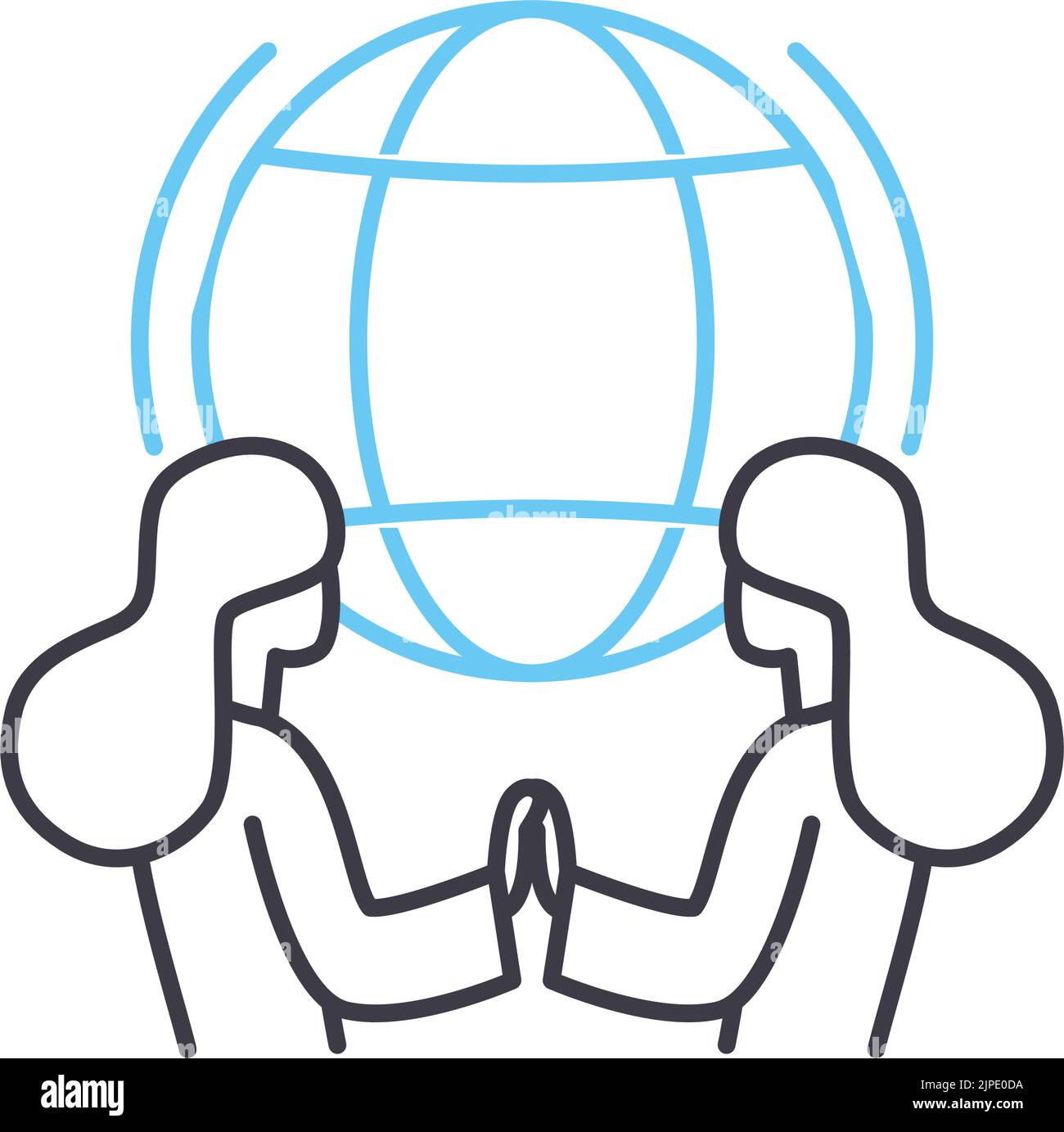 tolerance line icon, outline symbol, vector illustration, concept sign ...