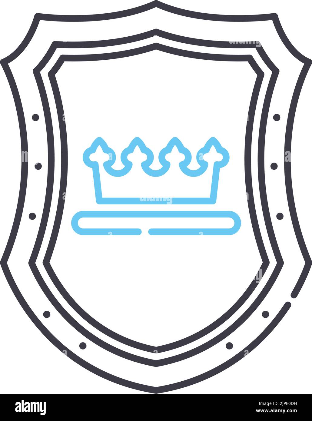 royal shield line icon, outline symbol, vector illustration, concept ...