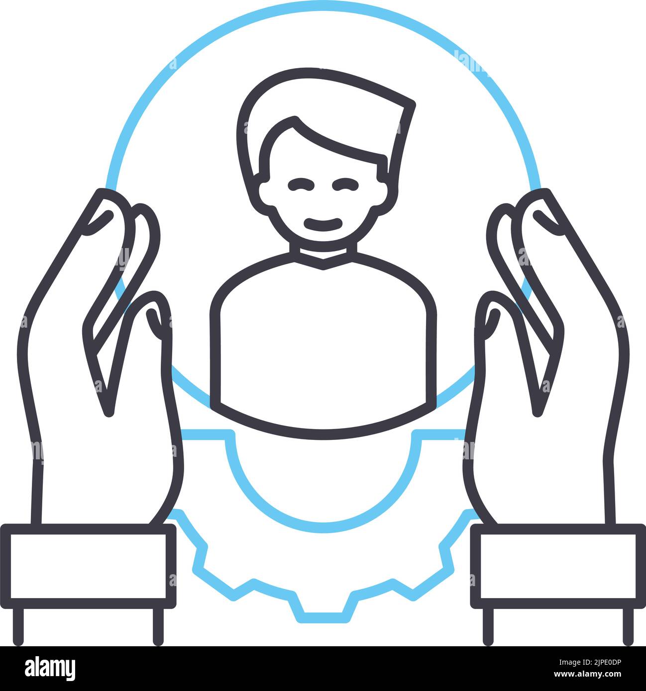 personalized care line icon, outline symbol, vector illustration ...