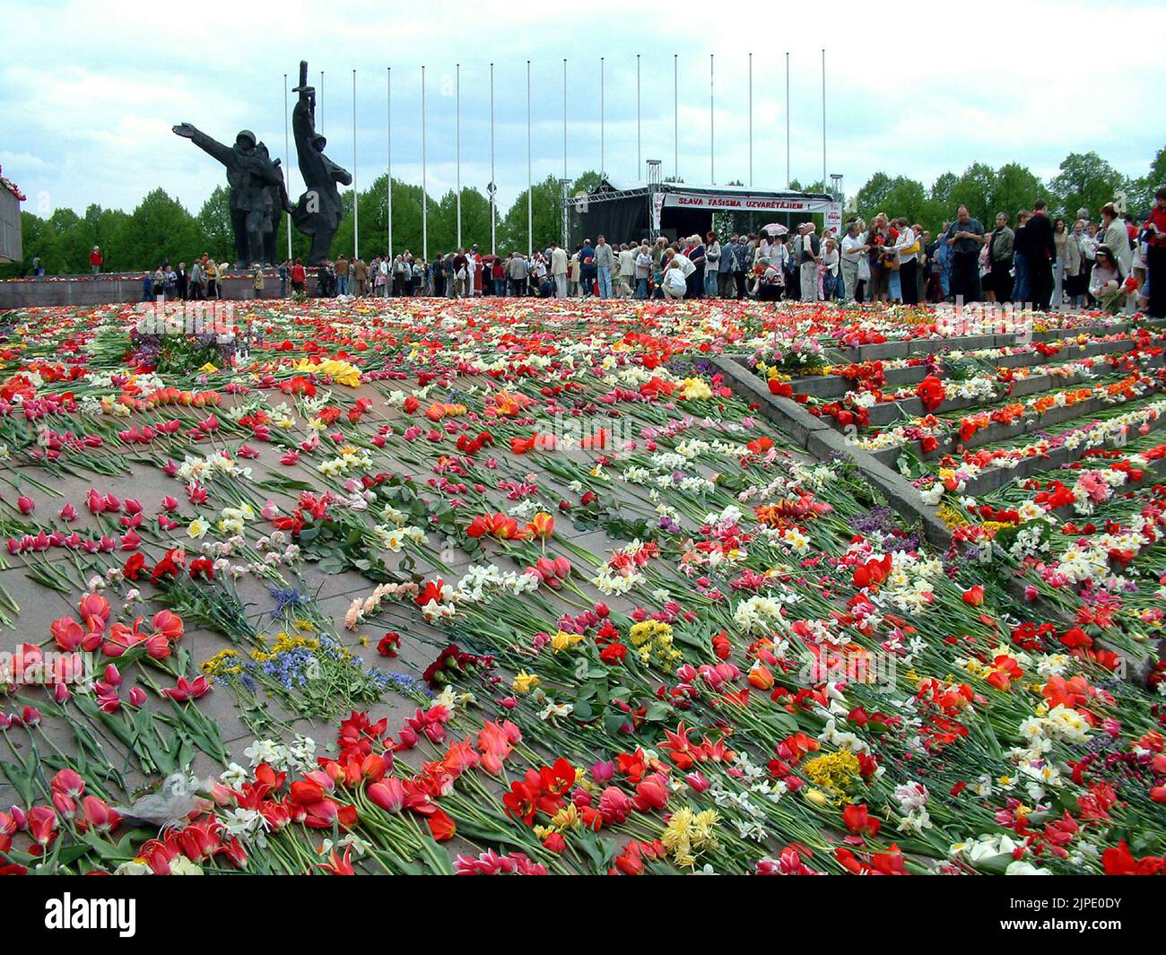 Latvia, Riga. Monument to the soldiers of the Soviet Army - the ...