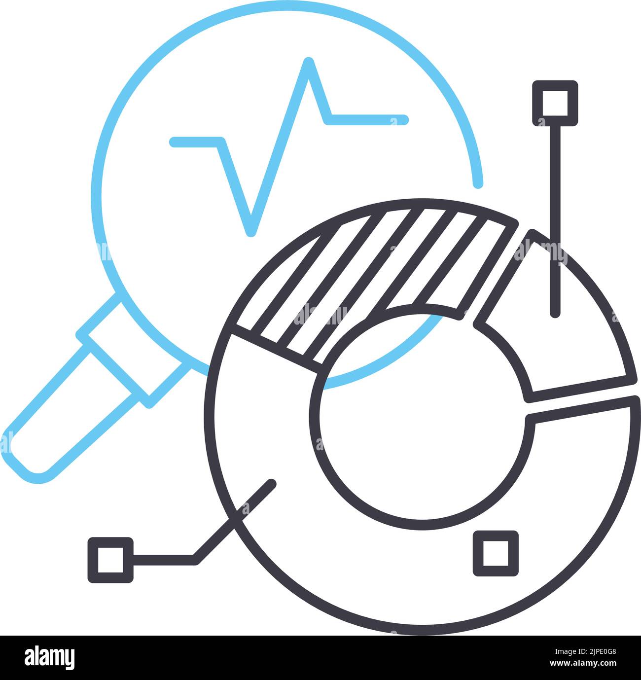 info analysis line icon, outline symbol, vector illustration, concept ...