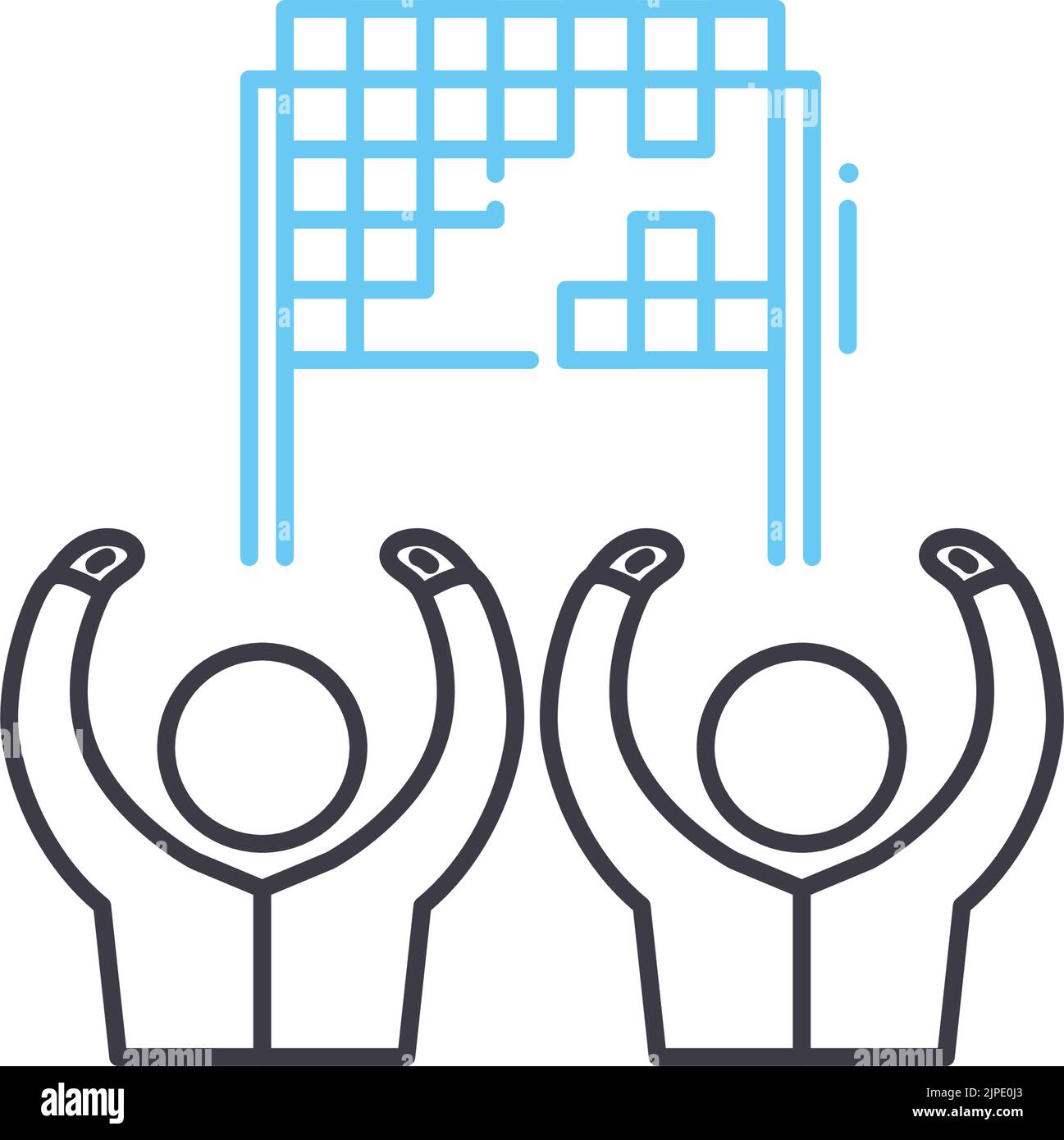 stand cheer line icon, outline symbol, vector illustration, concept ...