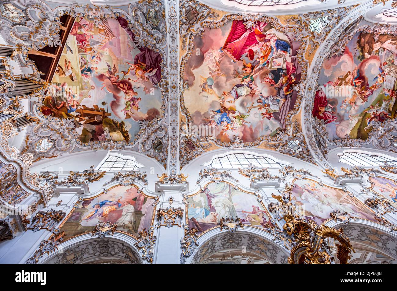 STEINGADEN, BAVARIA, GERMANY, MAY 30, 2022 : interiors, frescoes and ...