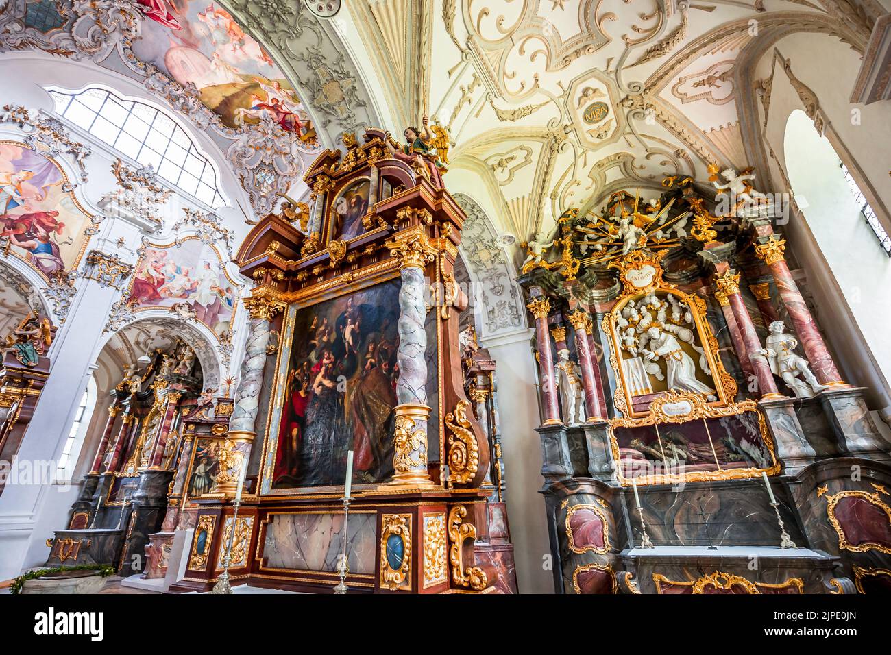 STEINGADEN, BAVARIA, GERMANY, MAY 30, 2022 : interiors, frescoes and ...