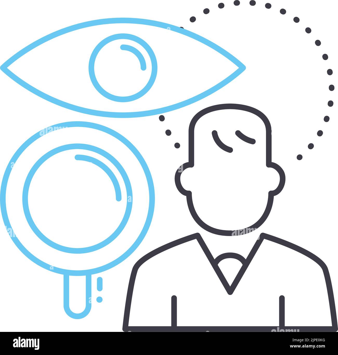 job analysis line icon, outline symbol, vector illustration, concept ...