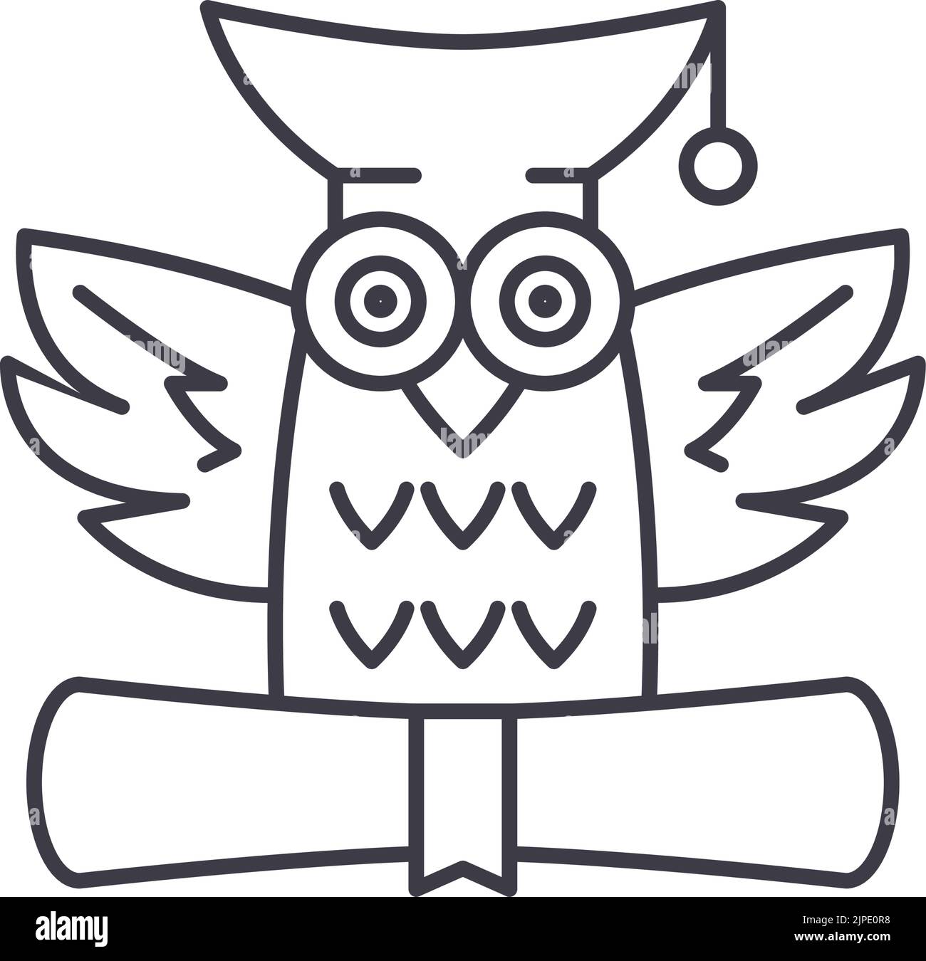 wisdom line icon, outline symbol, vector illustration, concept sign ...