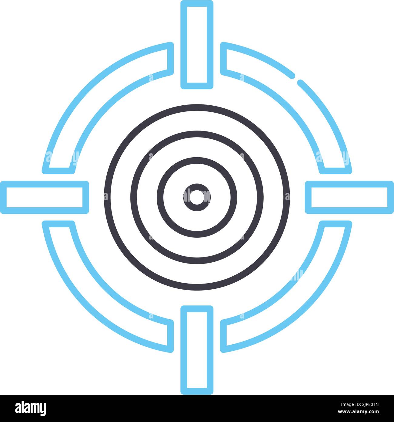 focus line icon, outline symbol, vector illustration, concept sign ...