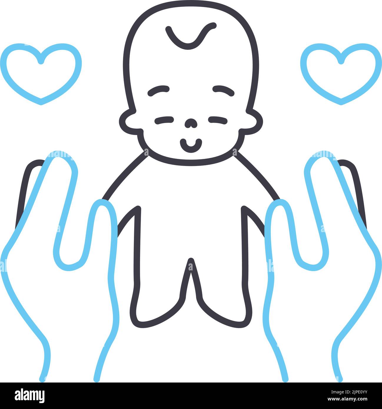 foster home line icon, outline symbol, vector illustration, concept ...