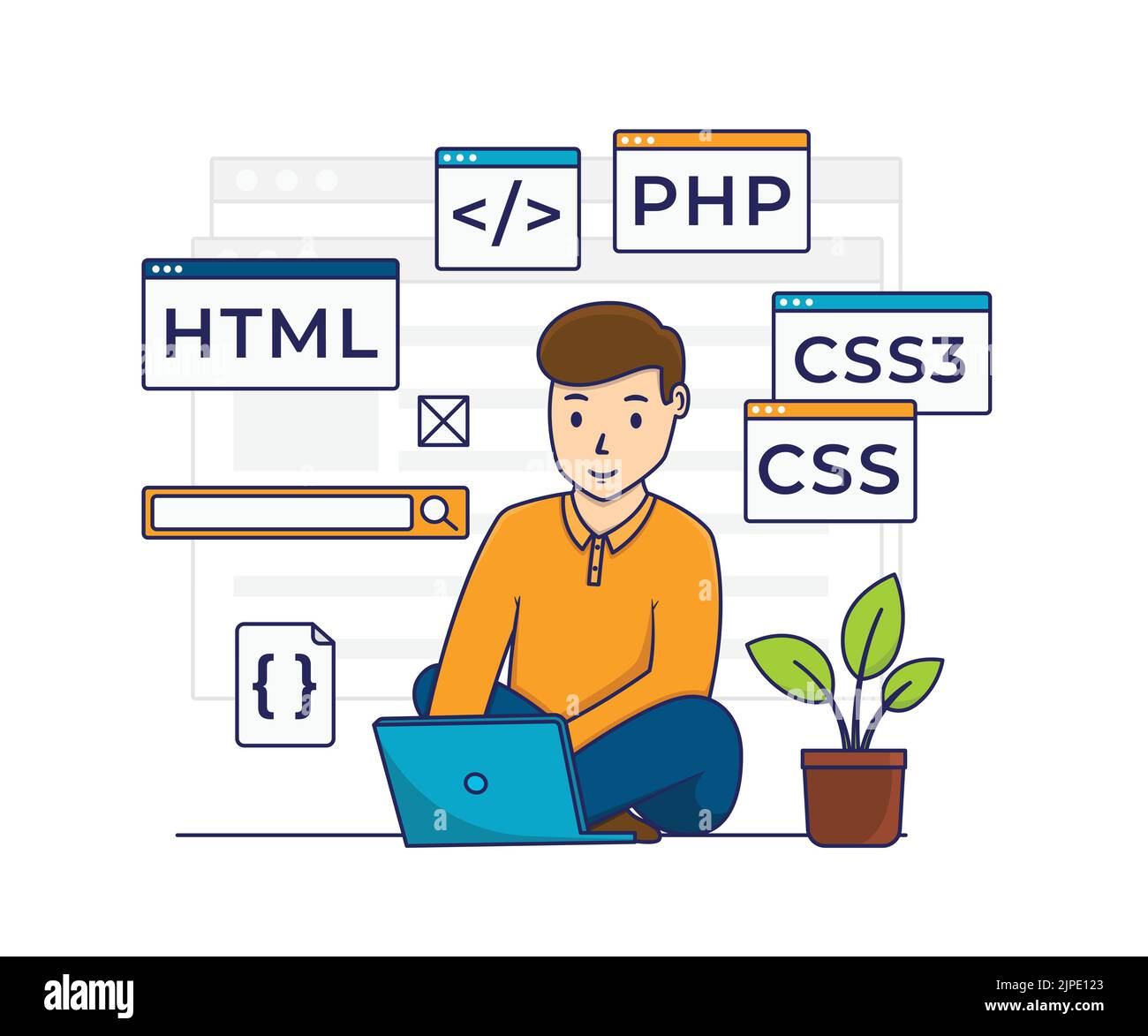 Studying typing Stock Vector Images - Alamy