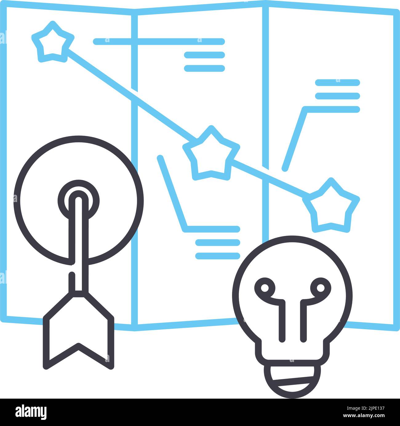 objective analytics line icon, outline symbol, vector illustration ... objective analytics line icon, outline symbol, vector illustration ...