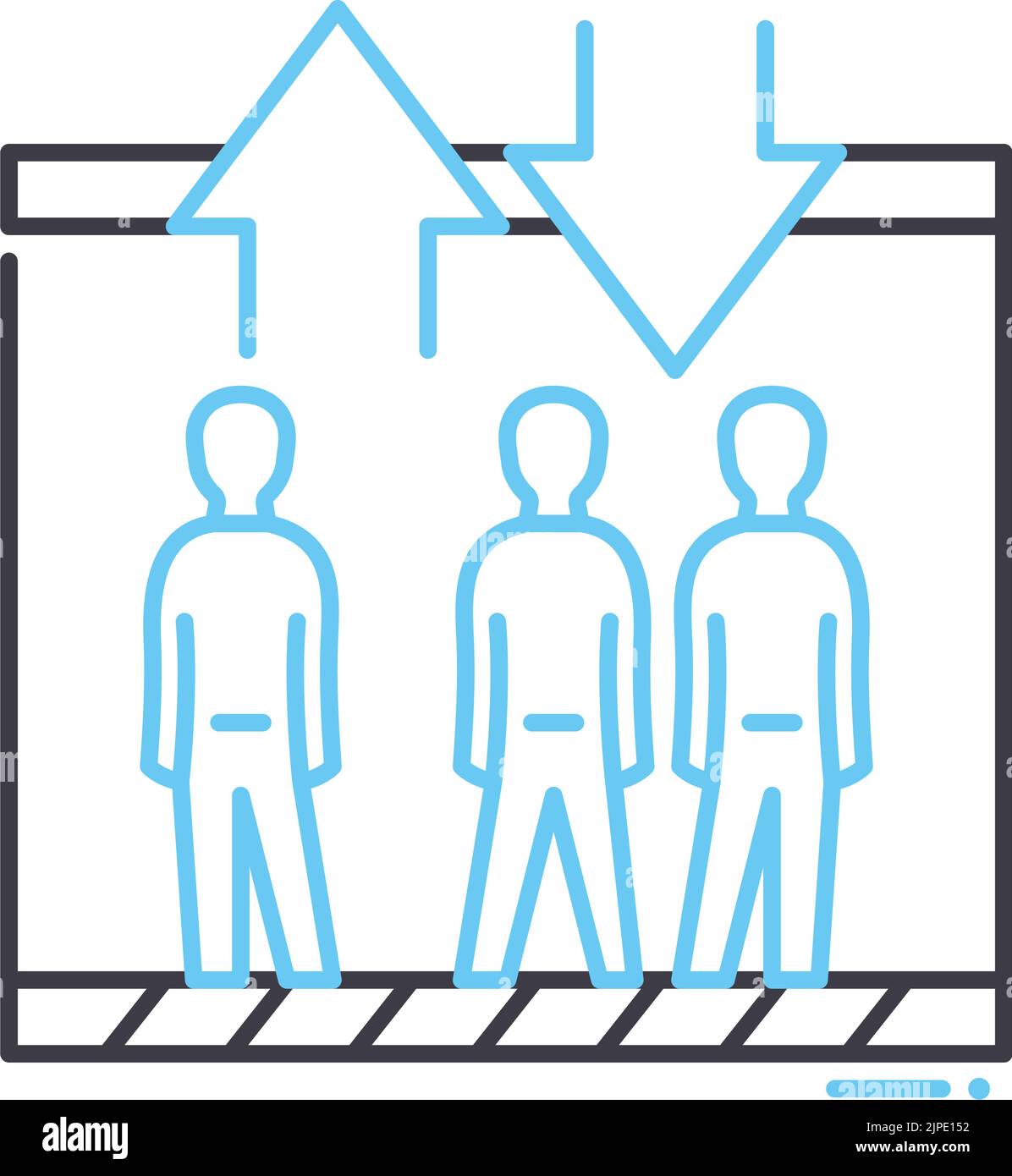 group lift line icon, outline symbol, vector illustration, concept sign ...