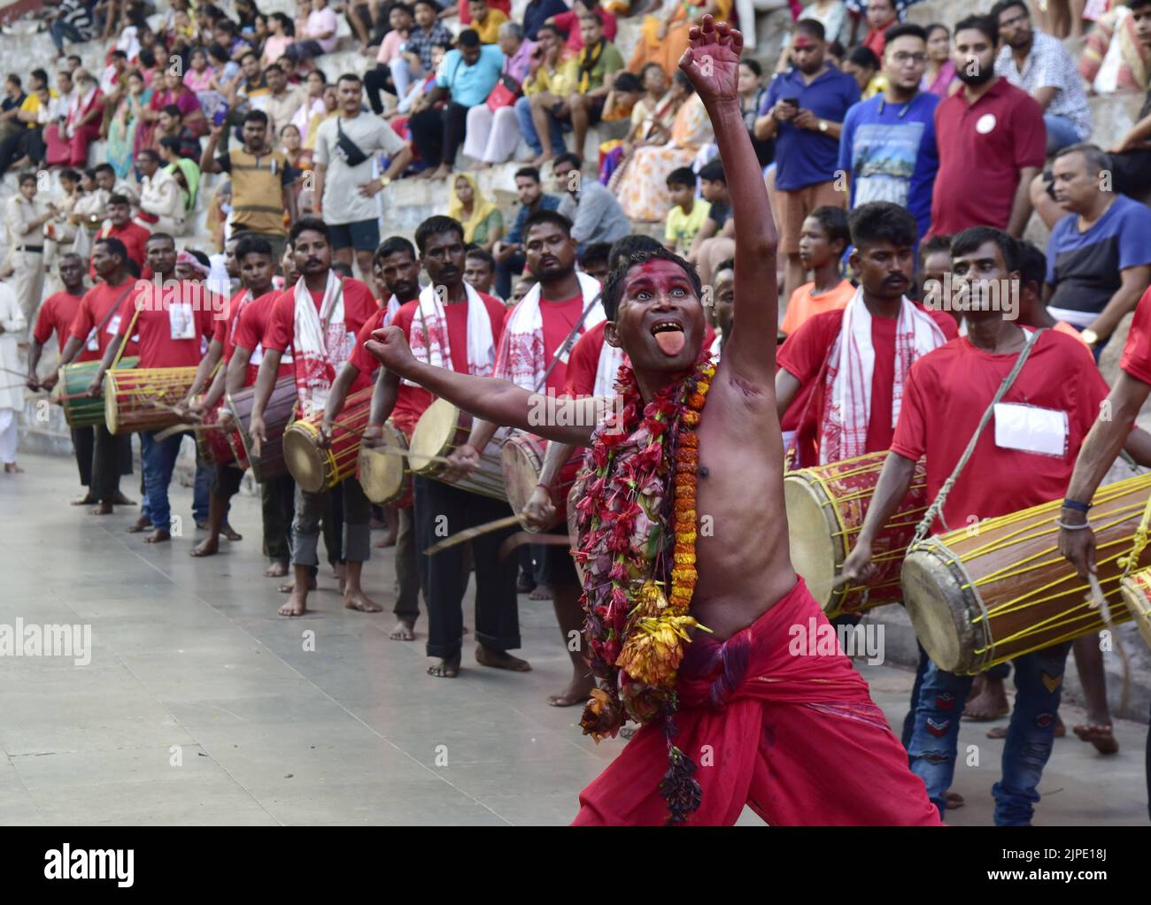 Guwahati, Guwahati, India. 17th Aug, 2022. Devotees perform Deodhani ...