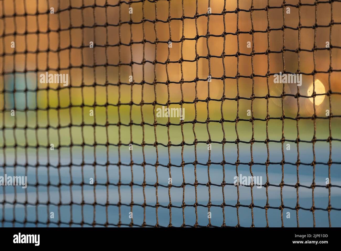 Late afternoon close up photo of new outdoor tennis court net Stock ...
