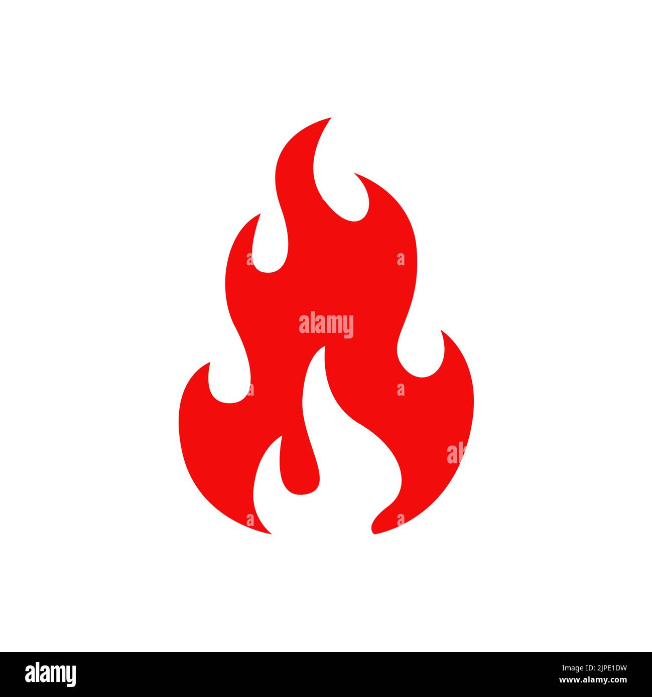 Fire with long waving tongues, red campfire isolated vector icon. Torch ...