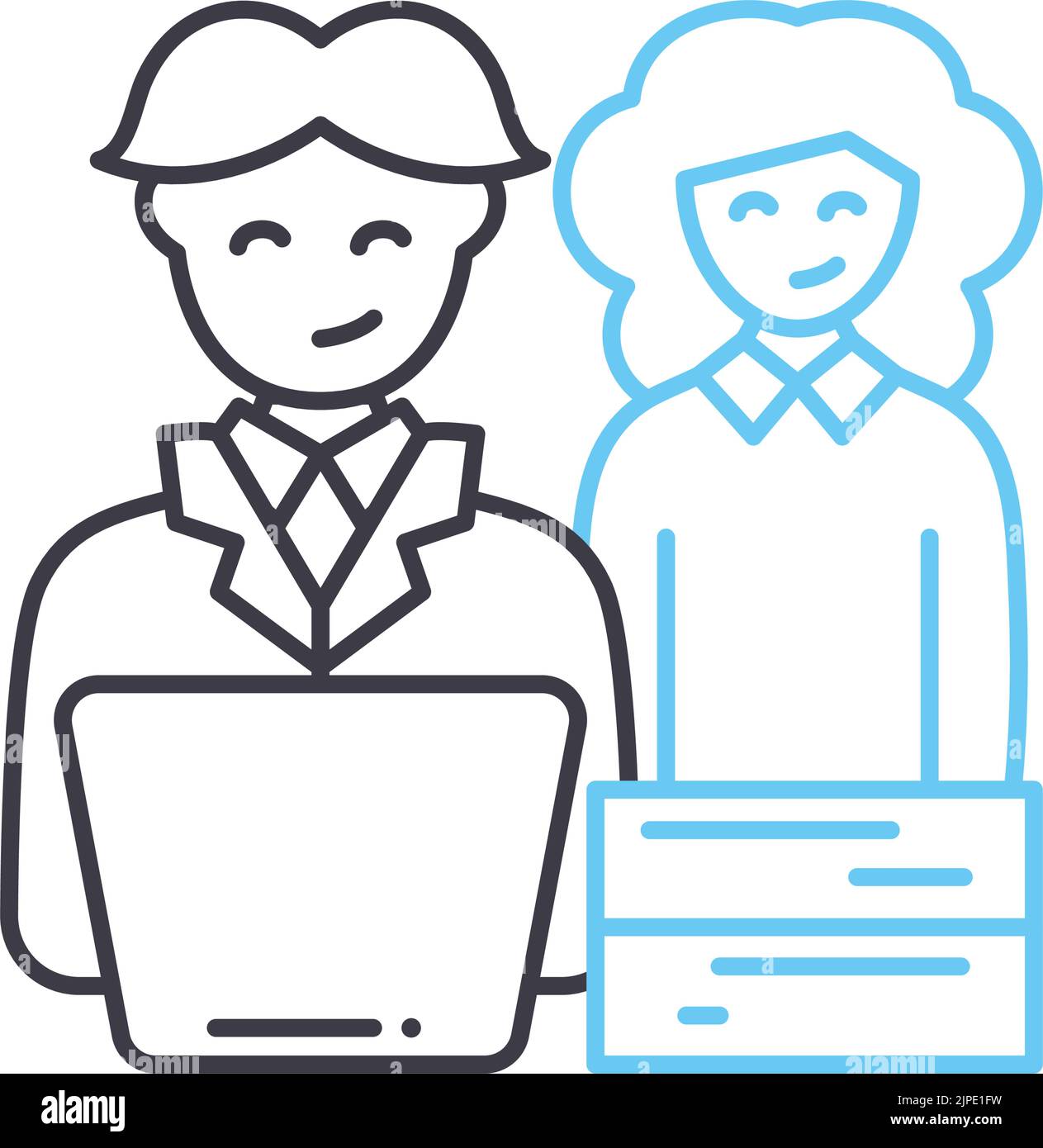 students line icon, outline symbol, vector illustration, concept sign ...