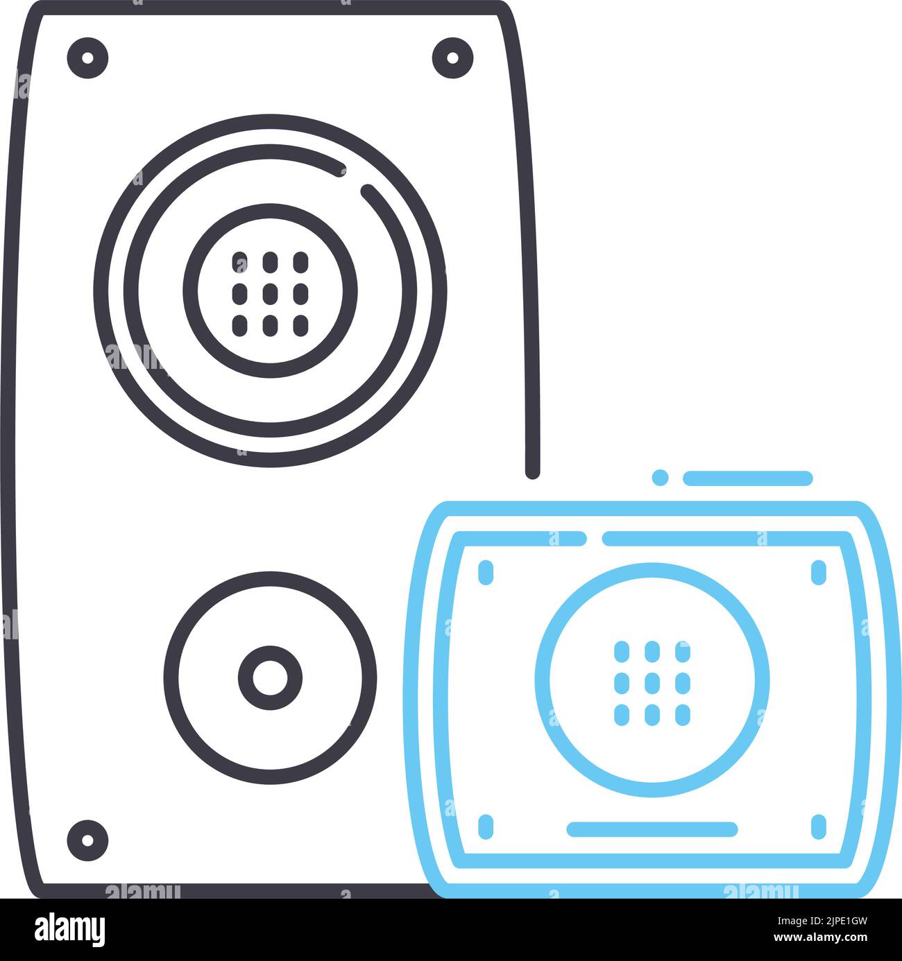 speaker line icon, outline symbol, vector illustration, concept sign ...