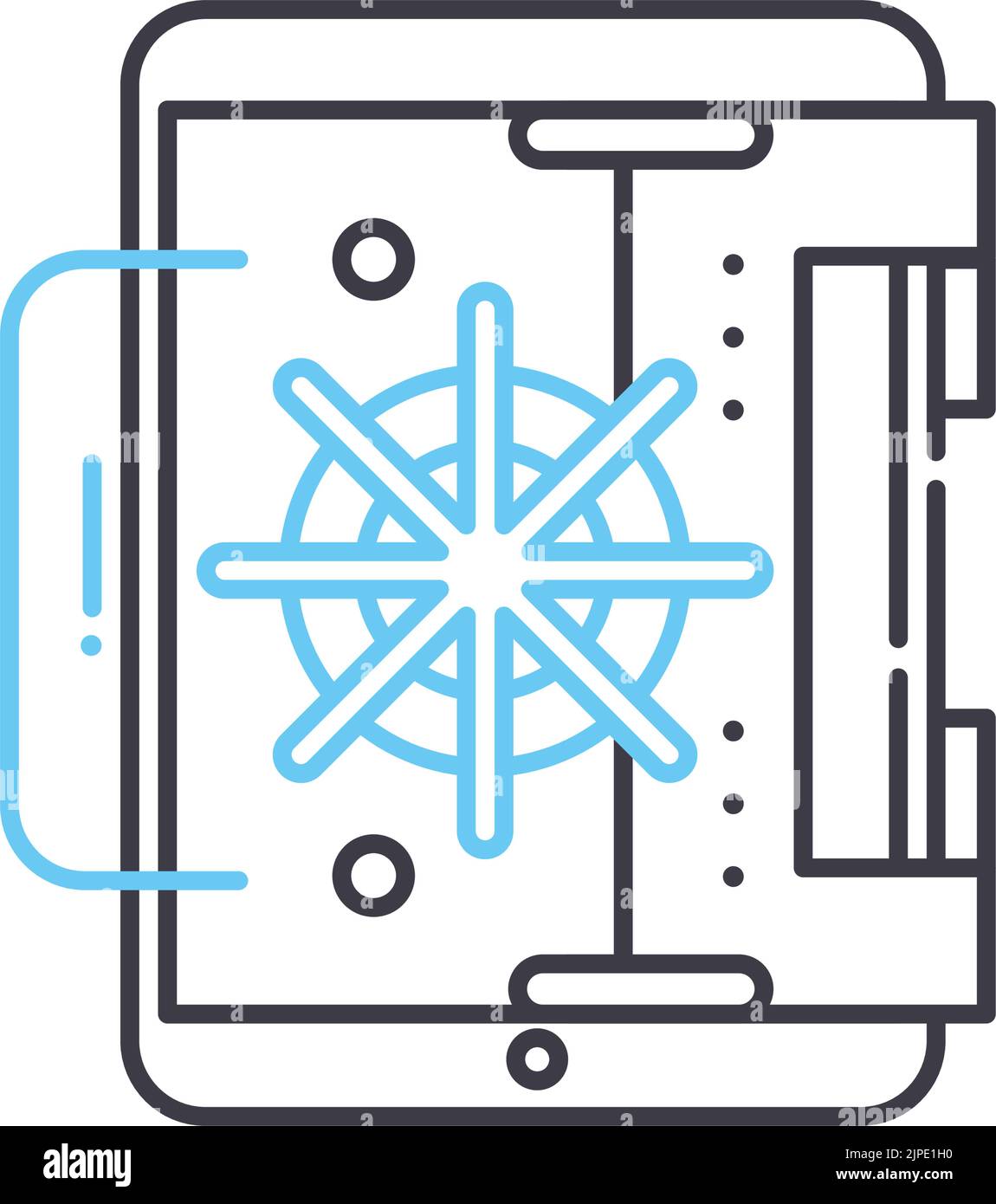 network secure vault line icon, outline symbol, vector illustration, concept sign Stock Vector ...