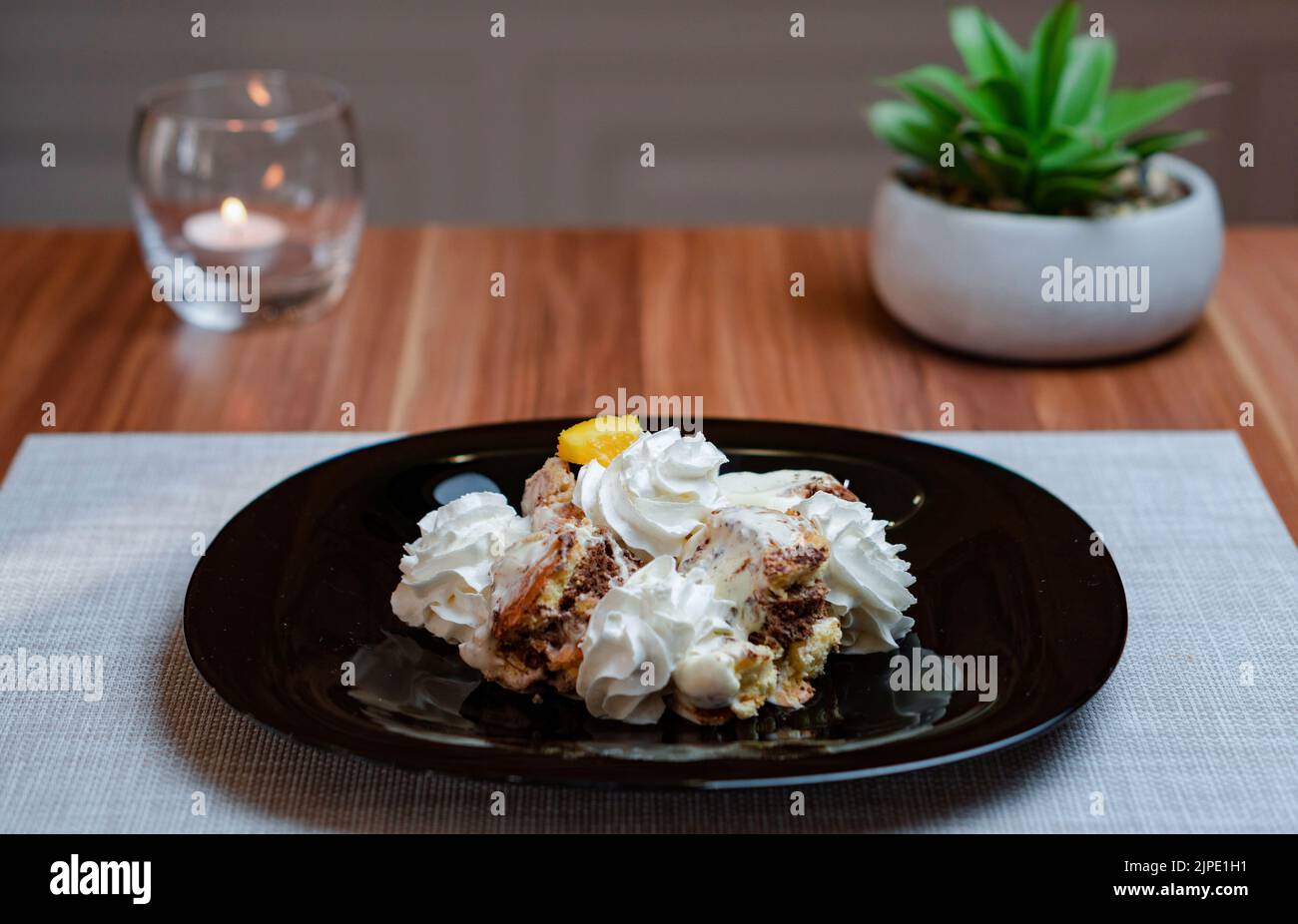 Somloi Galuska Traditional Hungary Dessert, made with sponge cake Stock ...