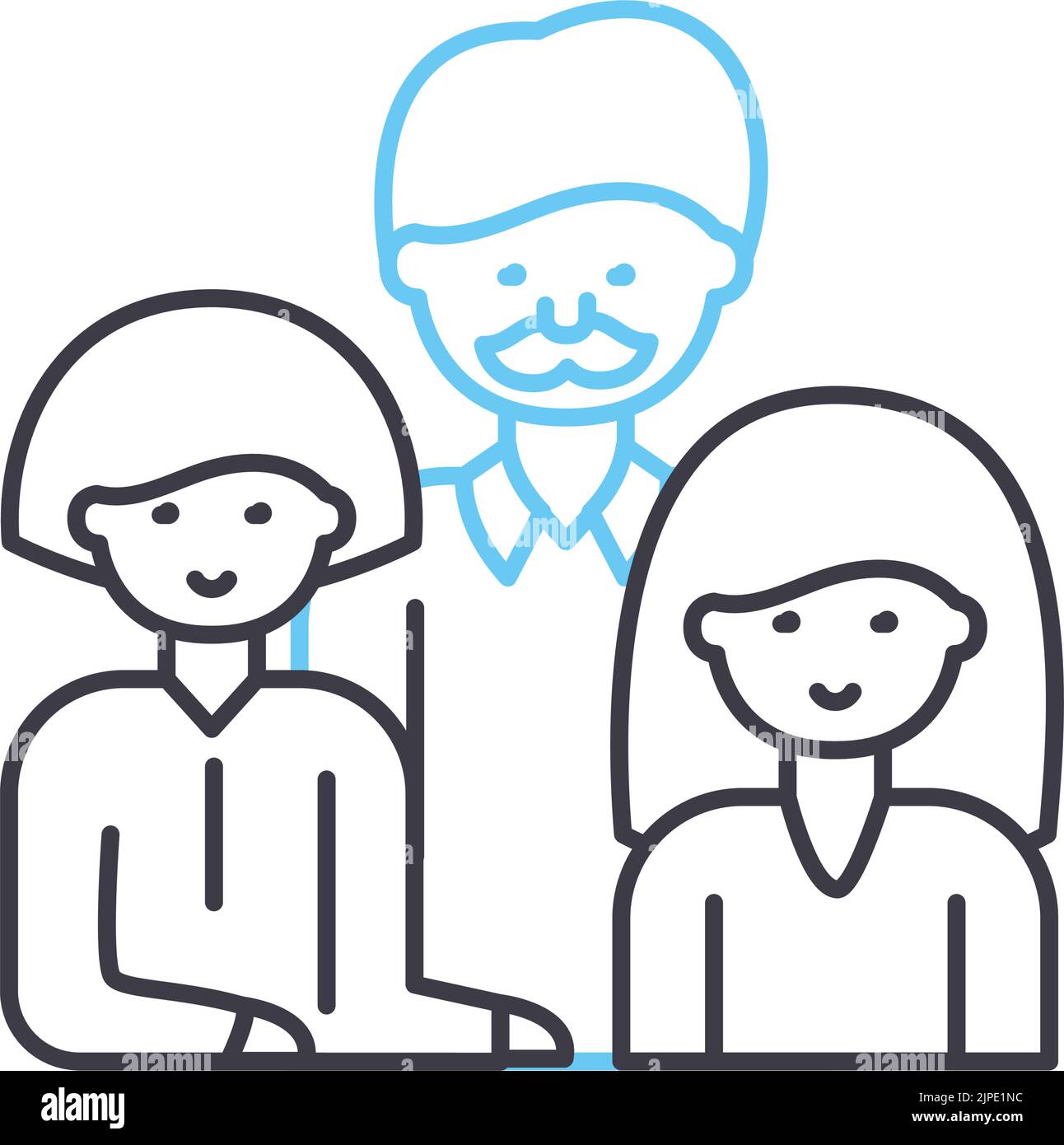 groups line icon, outline symbol, vector illustration, concept sign ...