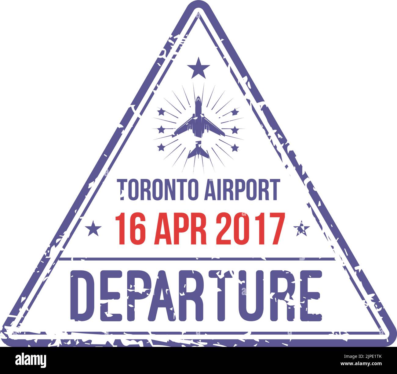 Toronto airport departure visa stamp isolated. Vector Canada ...