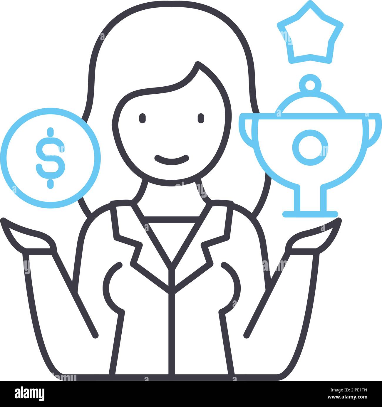 motivation plan line icon, outline symbol, vector illustration, concept ...