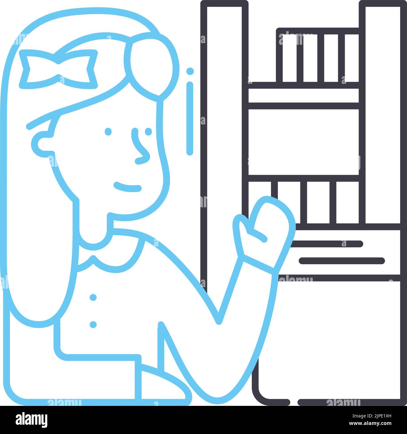 librarian line icon, outline symbol, vector illustration, concept sign ...