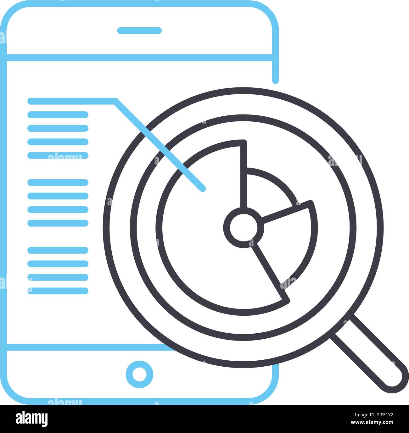 Searching Data Line Icon Outline Symbol Vector Illustration Concept Sign Stock Vector Image