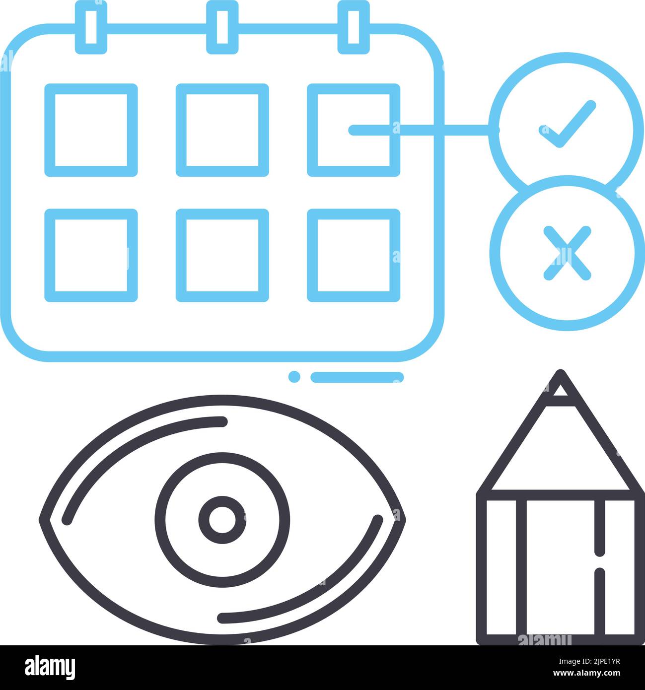 schedule line icon, outline symbol, vector illustration, concept sign ...