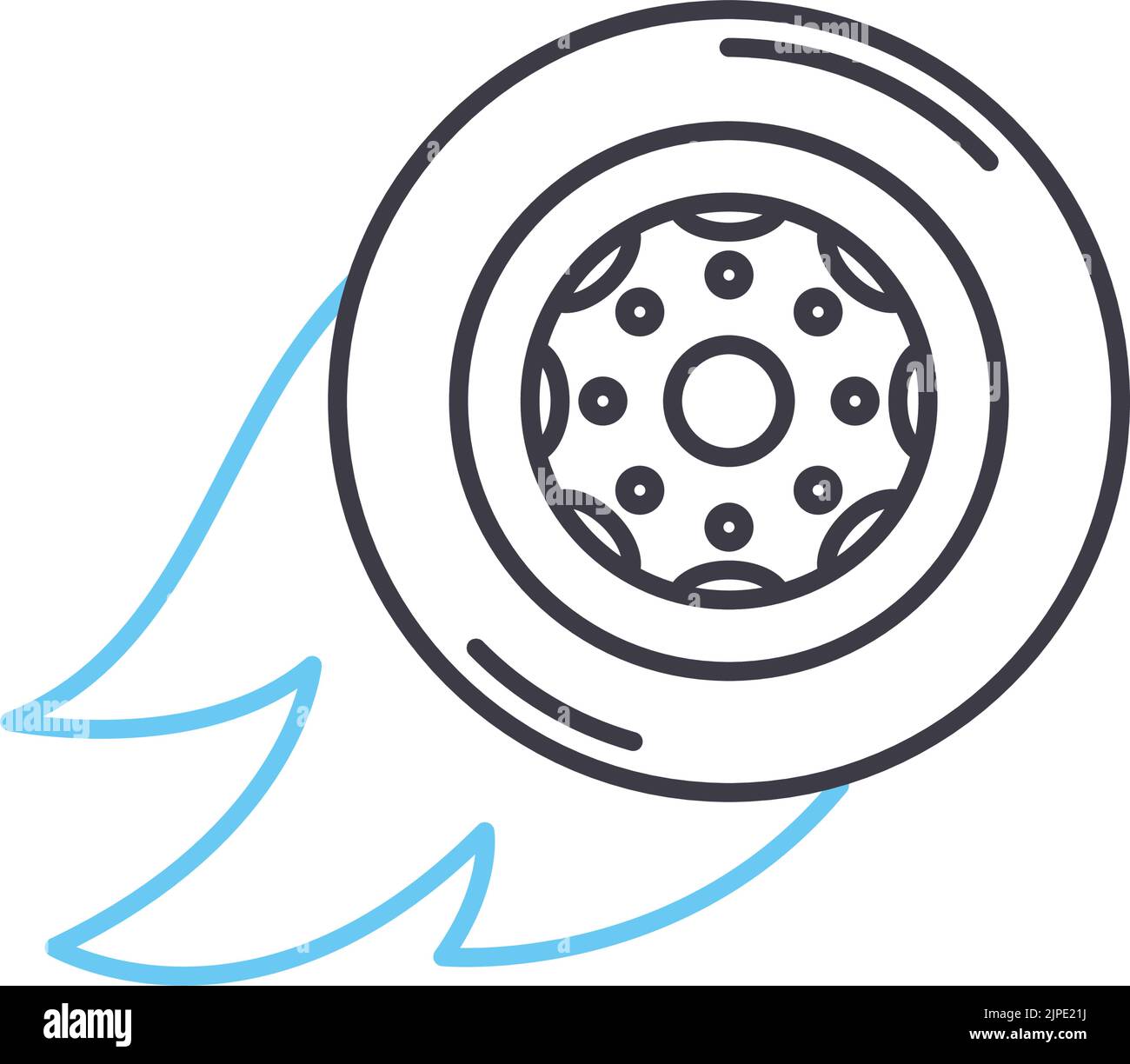 racing line icon, outline symbol, vector illustration, concept sign ...