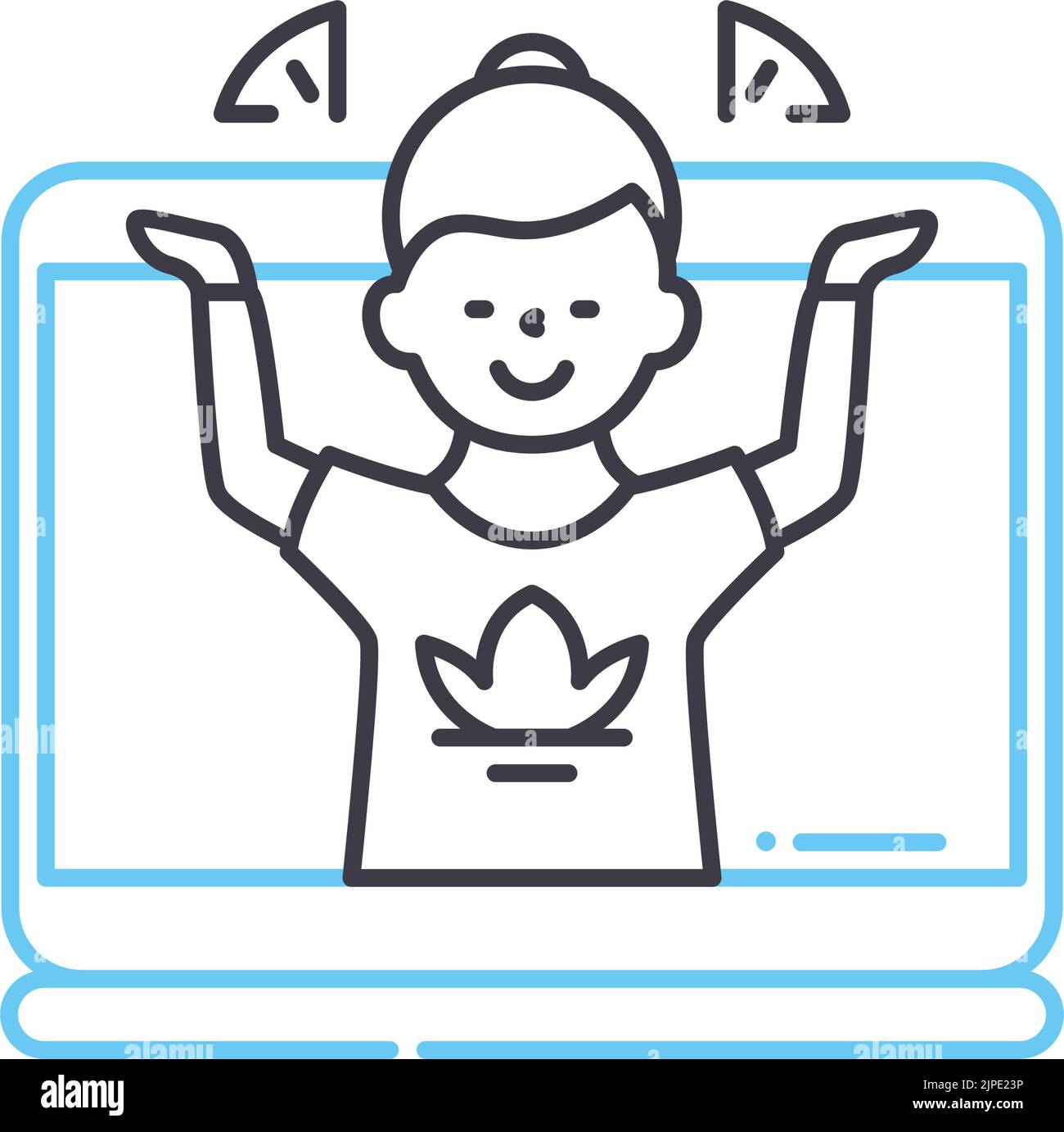 virtual theraphy session line icon, outline symbol, vector illustration ...