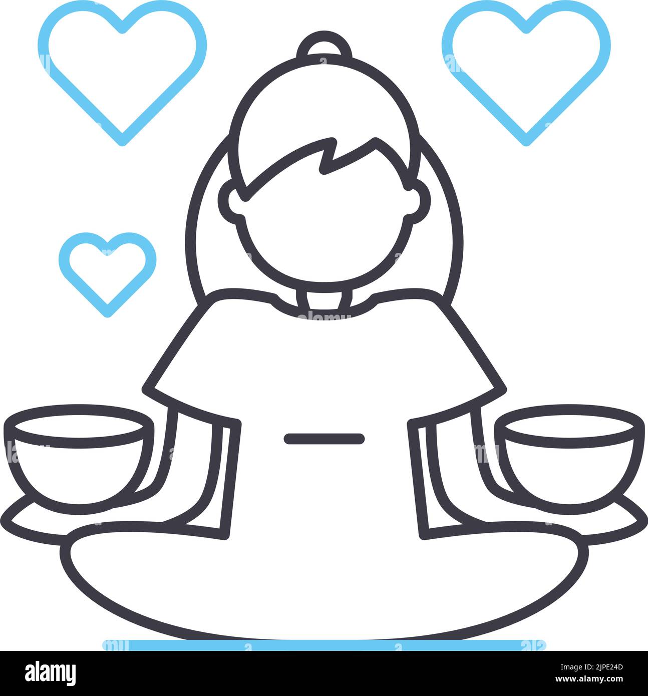 mindfulness practice line icon, outline symbol, vector illustration ...