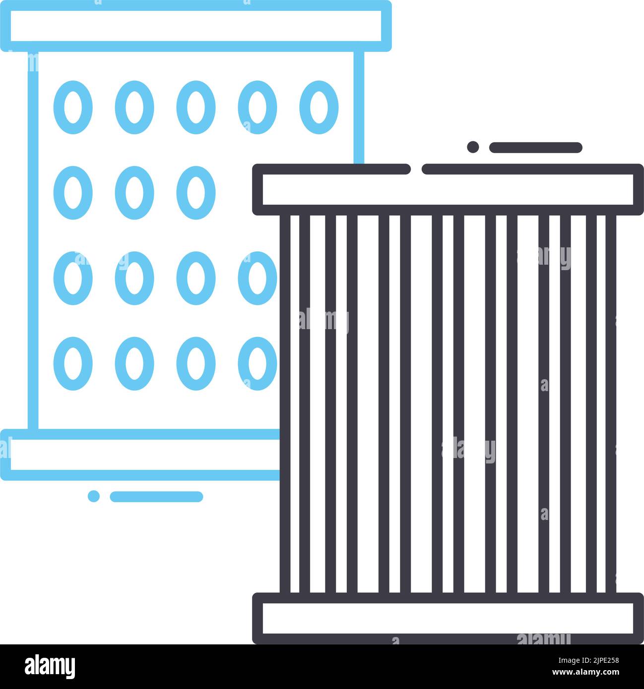 oil filter line icon, outline symbol, vector illustration, concept sign ...