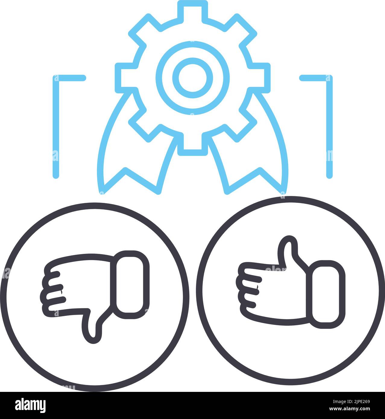 quality control line icon, outline symbol, vector illustration, concept ...