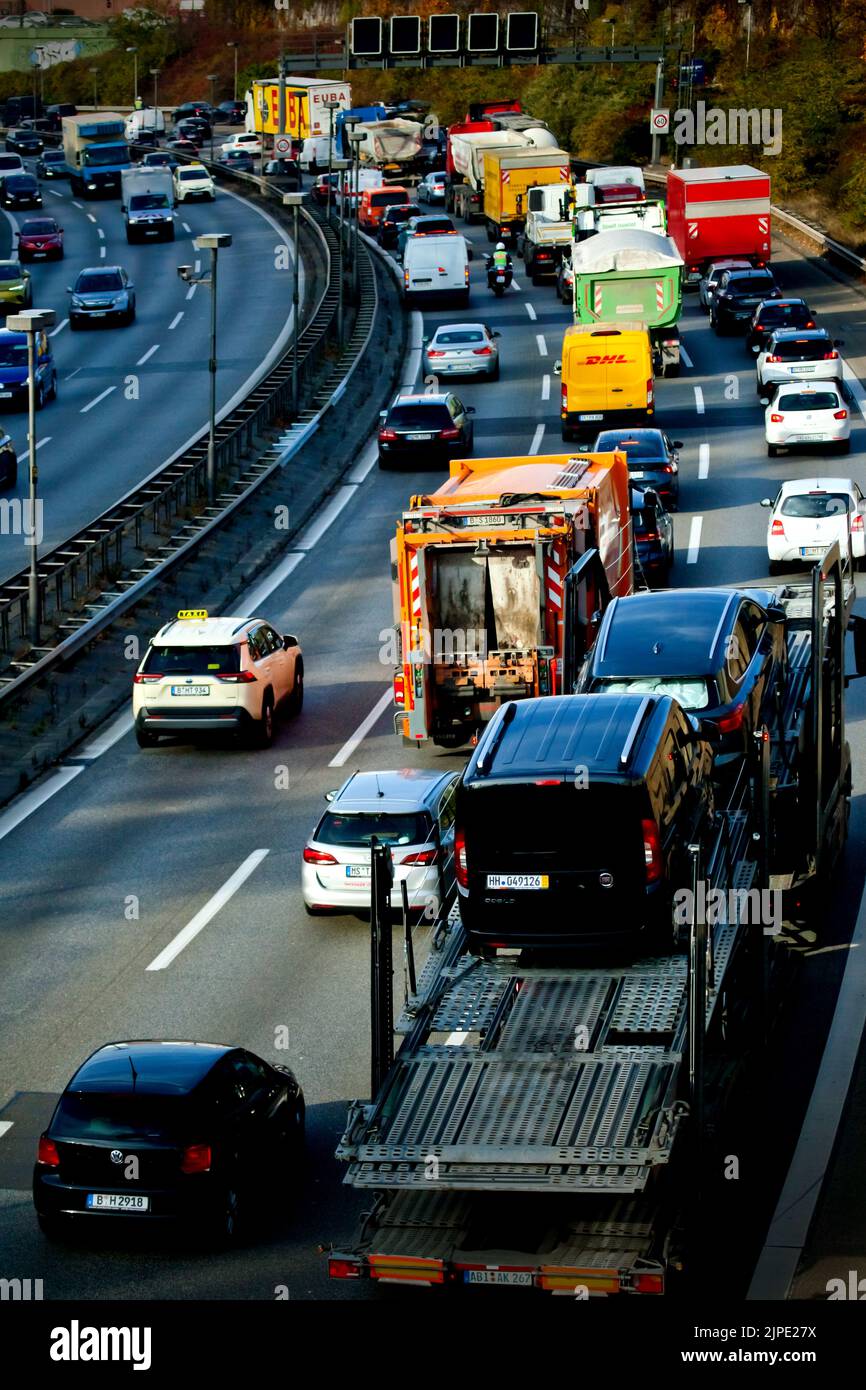 highway, traffic jam, rush hour, highways, motorway, motorways, traffic ...