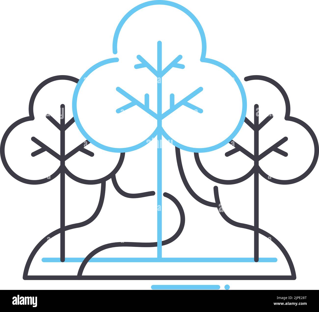 natural park line icon, outline symbol, vector illustration, concept ...