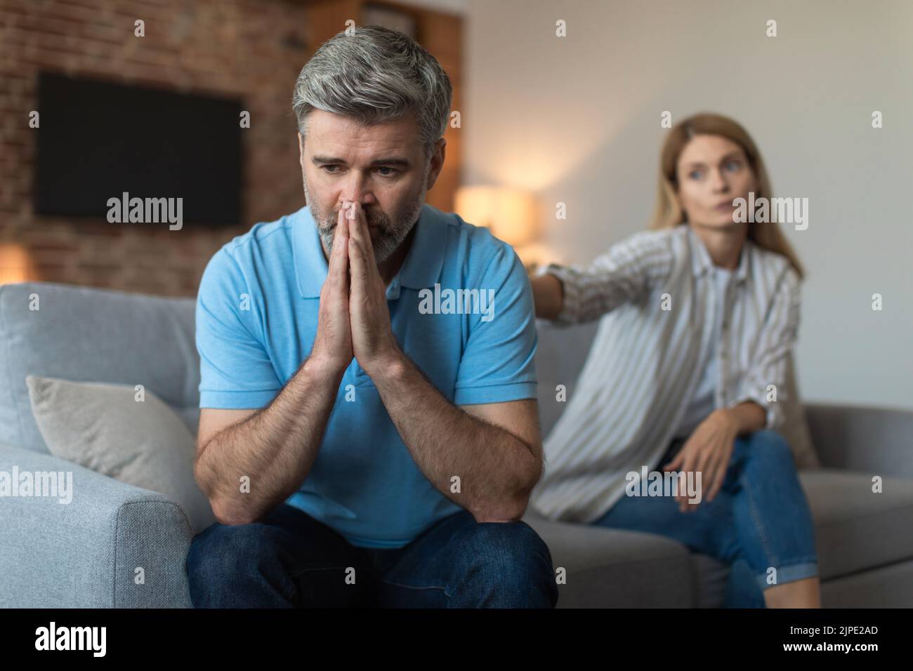 Sad aged man woman hi-res stock photography and images - Alamy