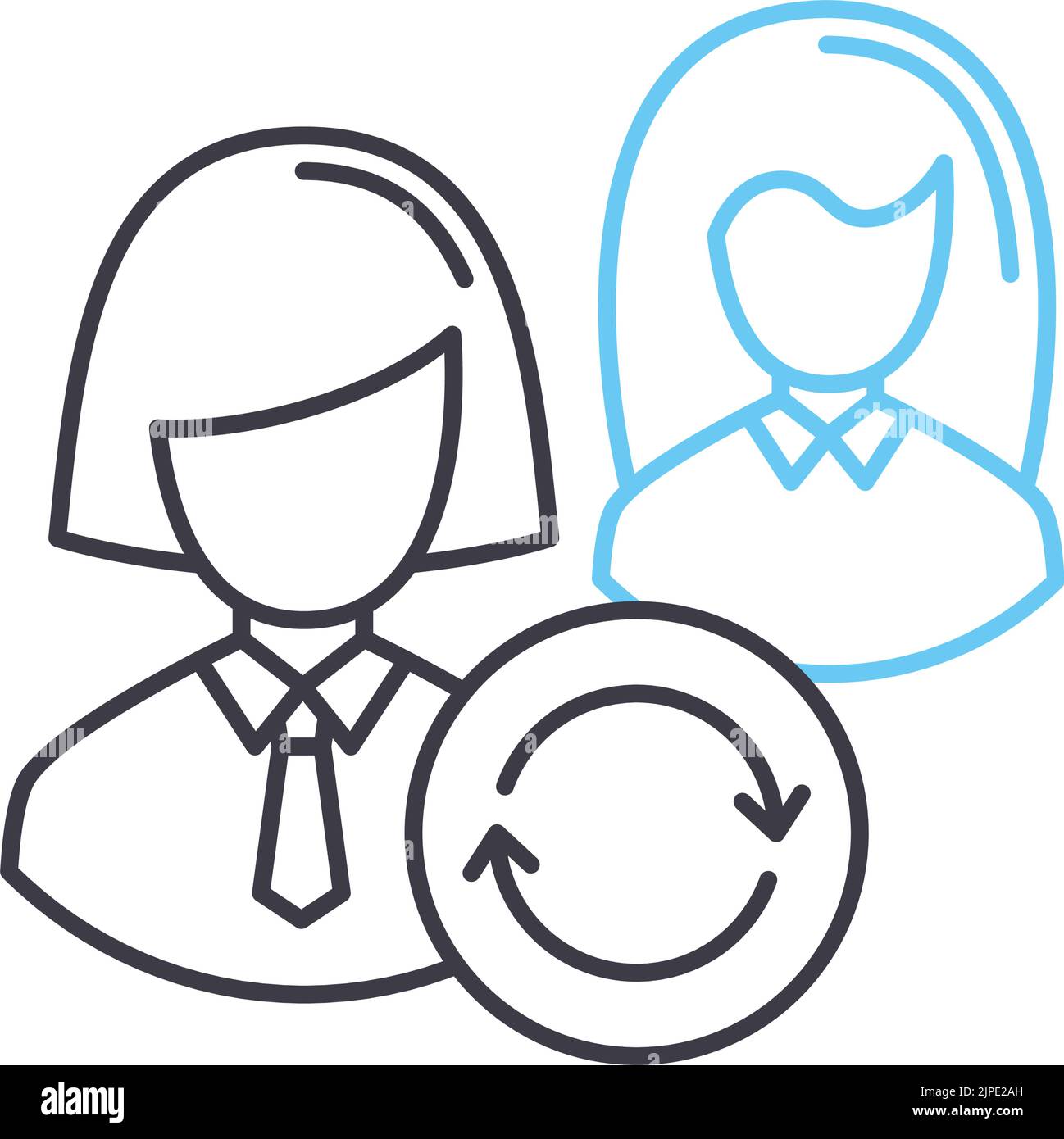 turnover line icon, outline symbol, vector illustration, concept sign ...