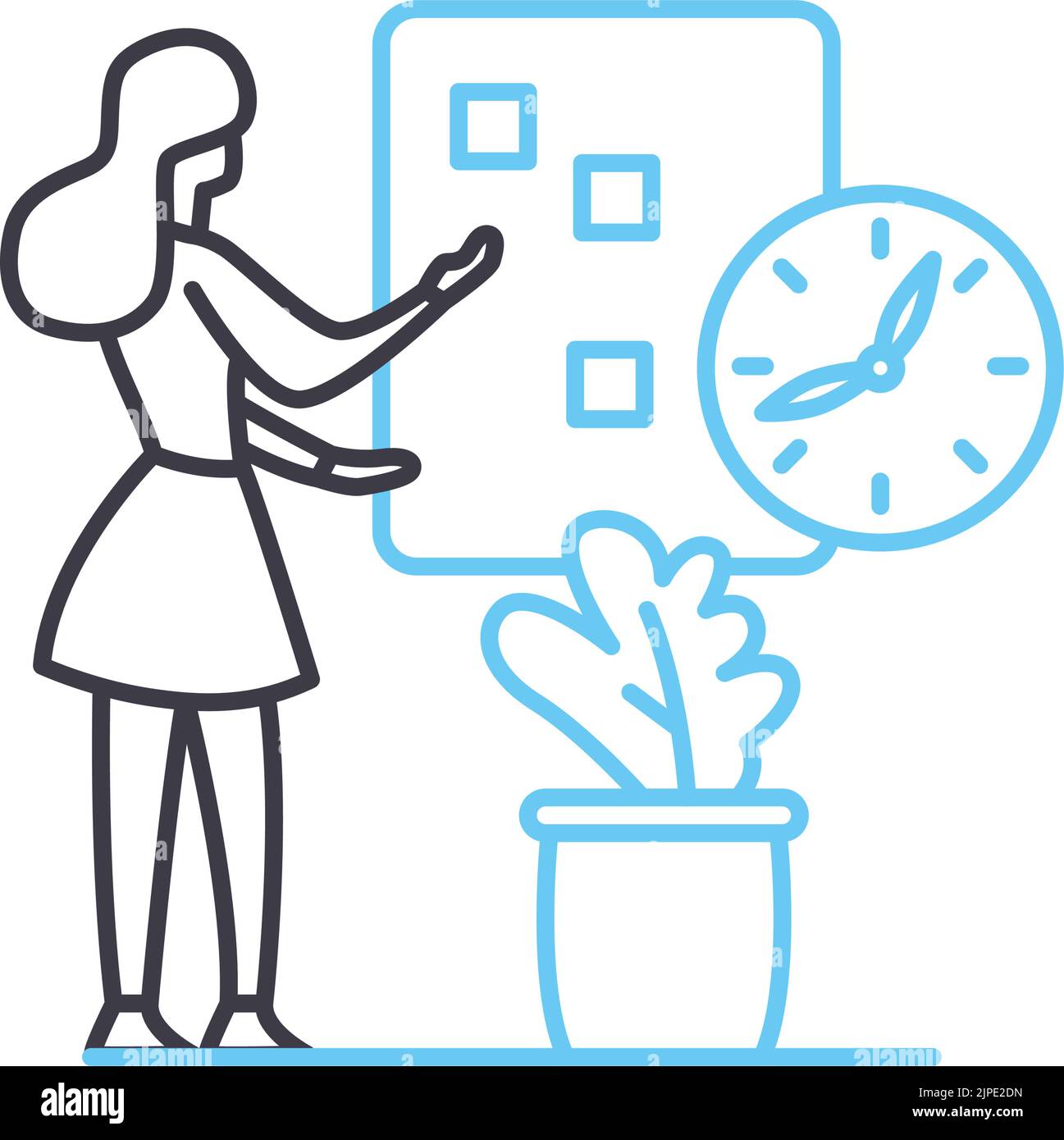 project tasks line icon, outline symbol, vector illustration, concept ...