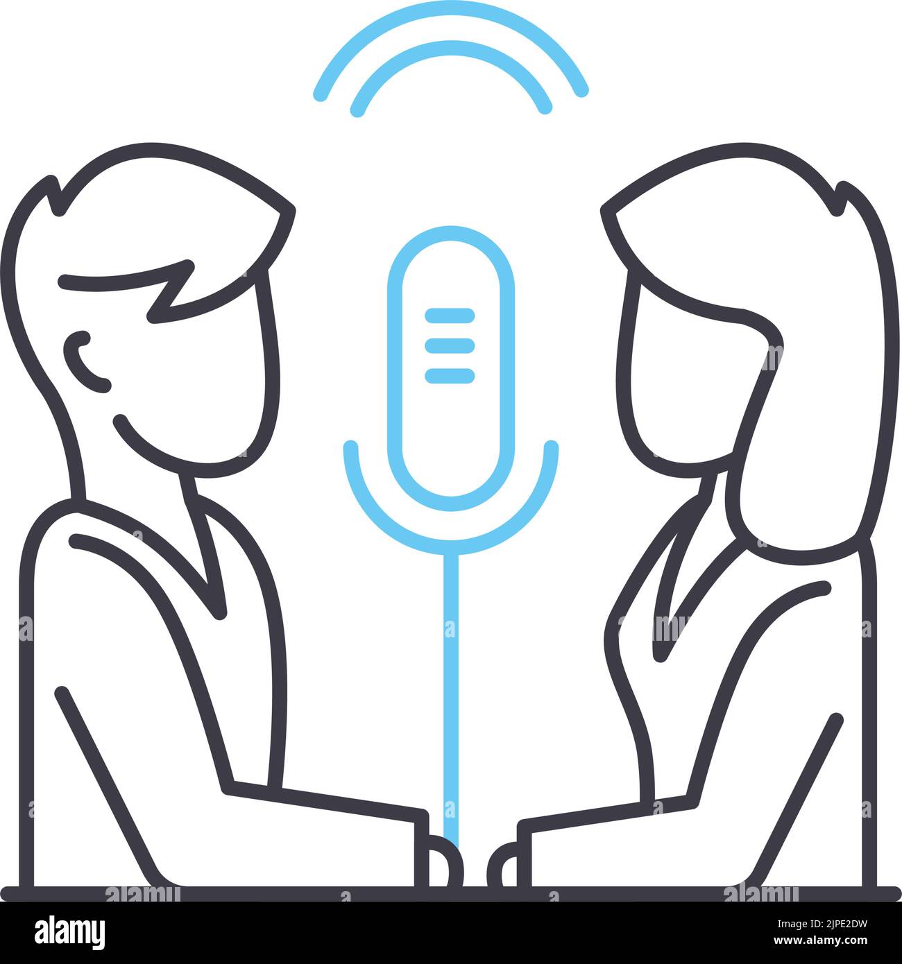 recording line icon, outline symbol, vector illustration, concept sign ...